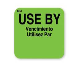 Use By Label 25mm Green (x1000)
